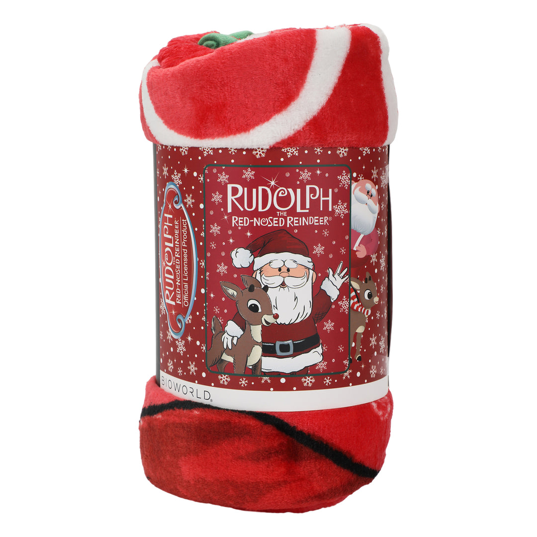 Rudolph The Red Nosed Reindeer & Santa 4ft X 5ft Throw Blanket ...