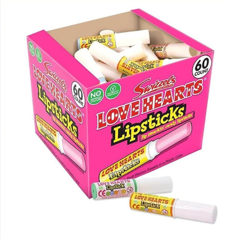 Swizzels Valentine's Love Hearts Lipsticks (Each) [BB-12/31/2025 ...