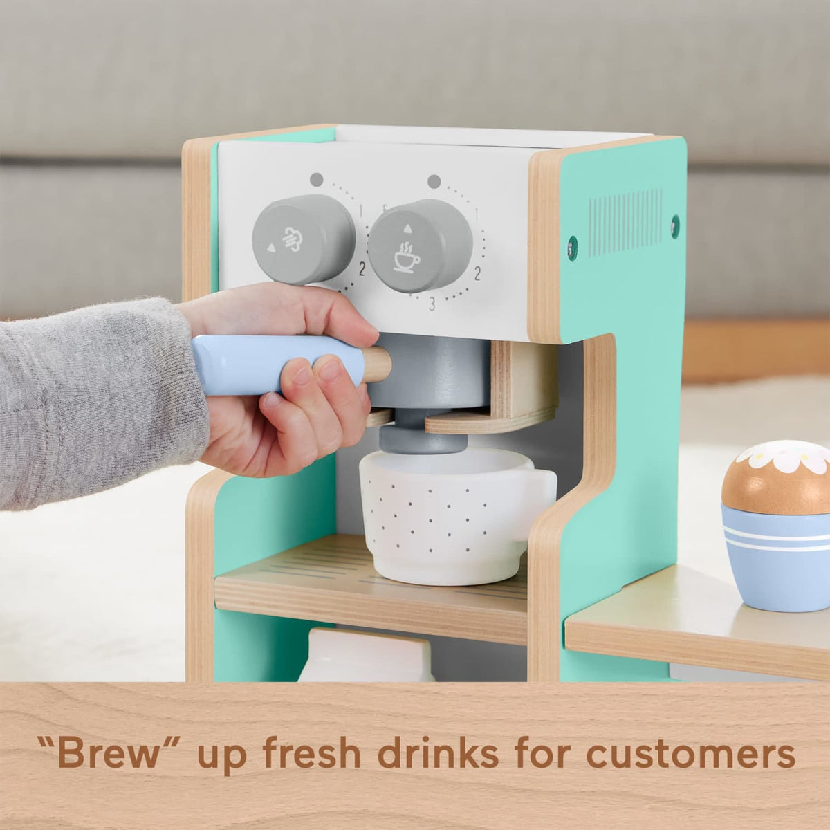 Fisher-Price Wooden Coffee Shop Set For Preschool Pretend Play, 20 Woo ...